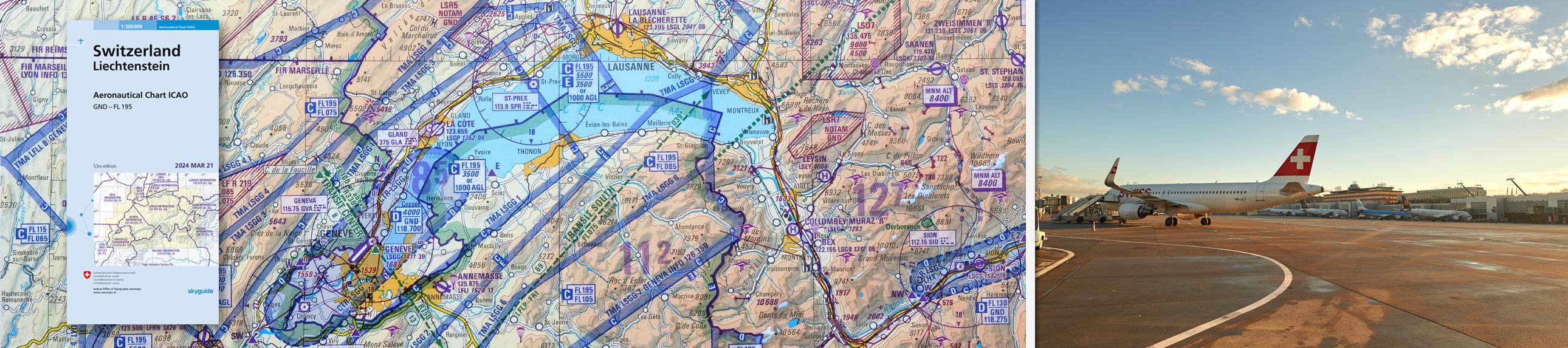 Aeronautical Chart ICAO Switzerland 1:500000 | swisstopo Online Shop